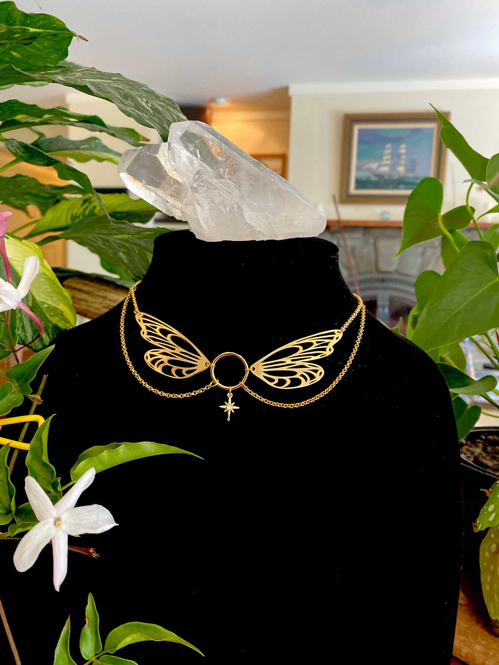 Angel Wing Choker, Hypoallergenic, Fairy Jewelry - Etsy