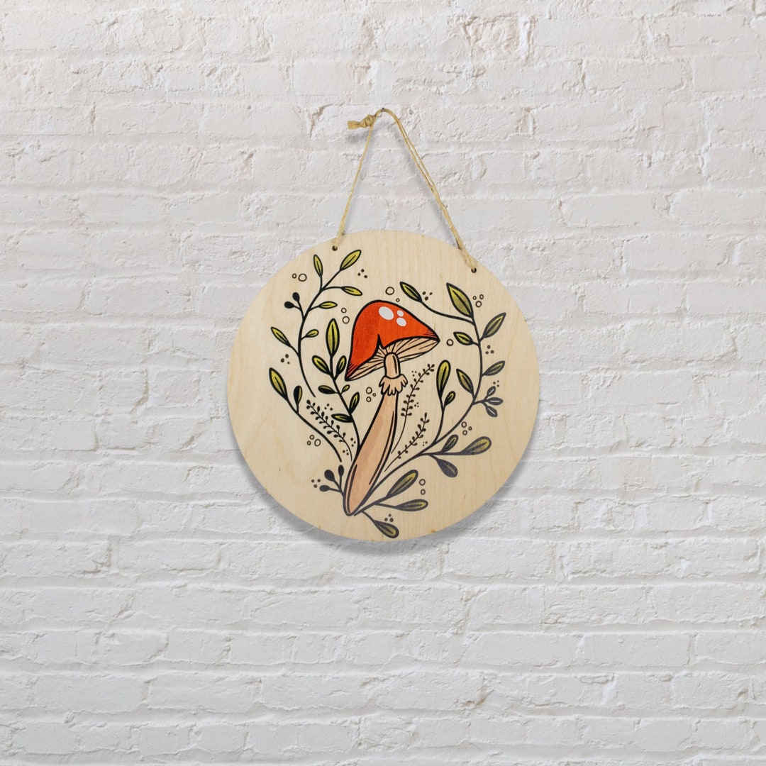 Mushroom Sign, Vintage Decor, Wooden Mushroom Sign, Kitchen Sign, Magic ...