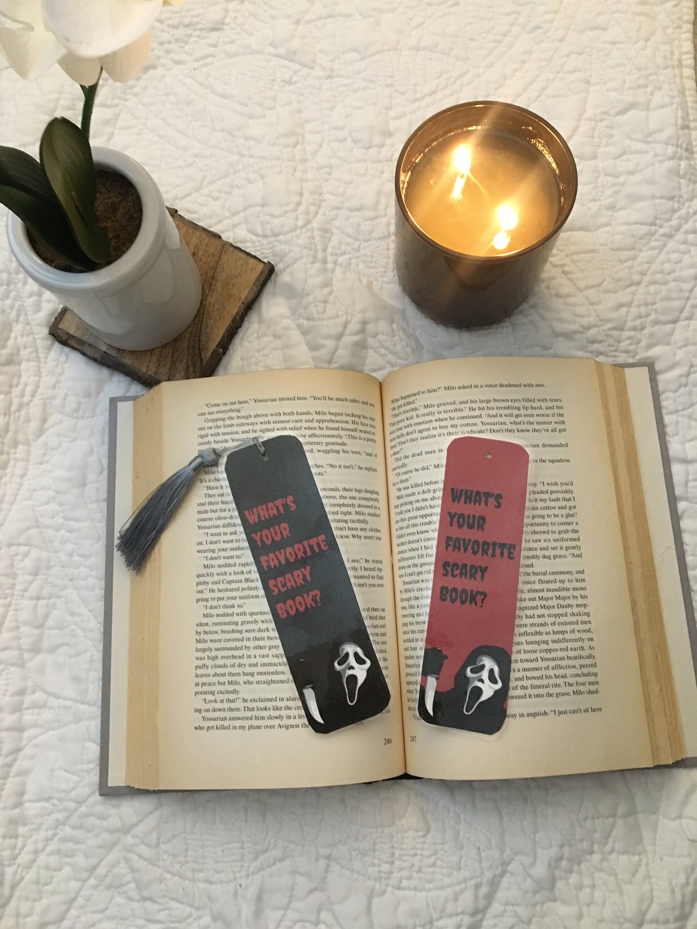 Scary Ghost Book Laminated Bookmark Bookworm Gift Reader Gift - Etsy