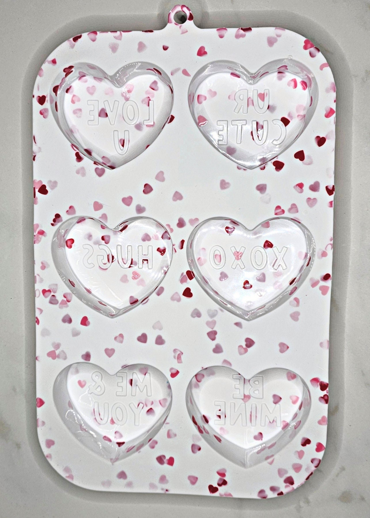 Conversation Hearts Mold, Valentines Hearts, Candy Mold, Silicone Mold ...
