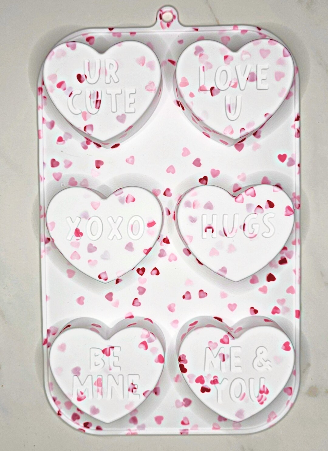 Conversation Hearts Mold, Valentines Hearts, Candy Mold, Silicone Mold ...