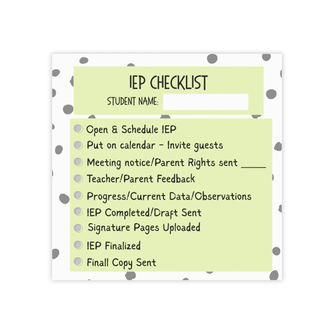 Speech Language Pathologist Post-it® Note Pads, IEP Checklist, SLP ...