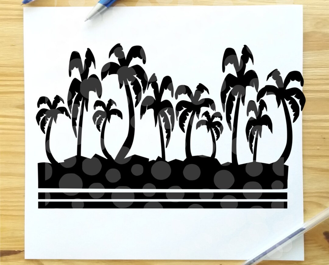 Beach SVG Palm Tree Beach File Palm Trees Svg Tropical - Etsy