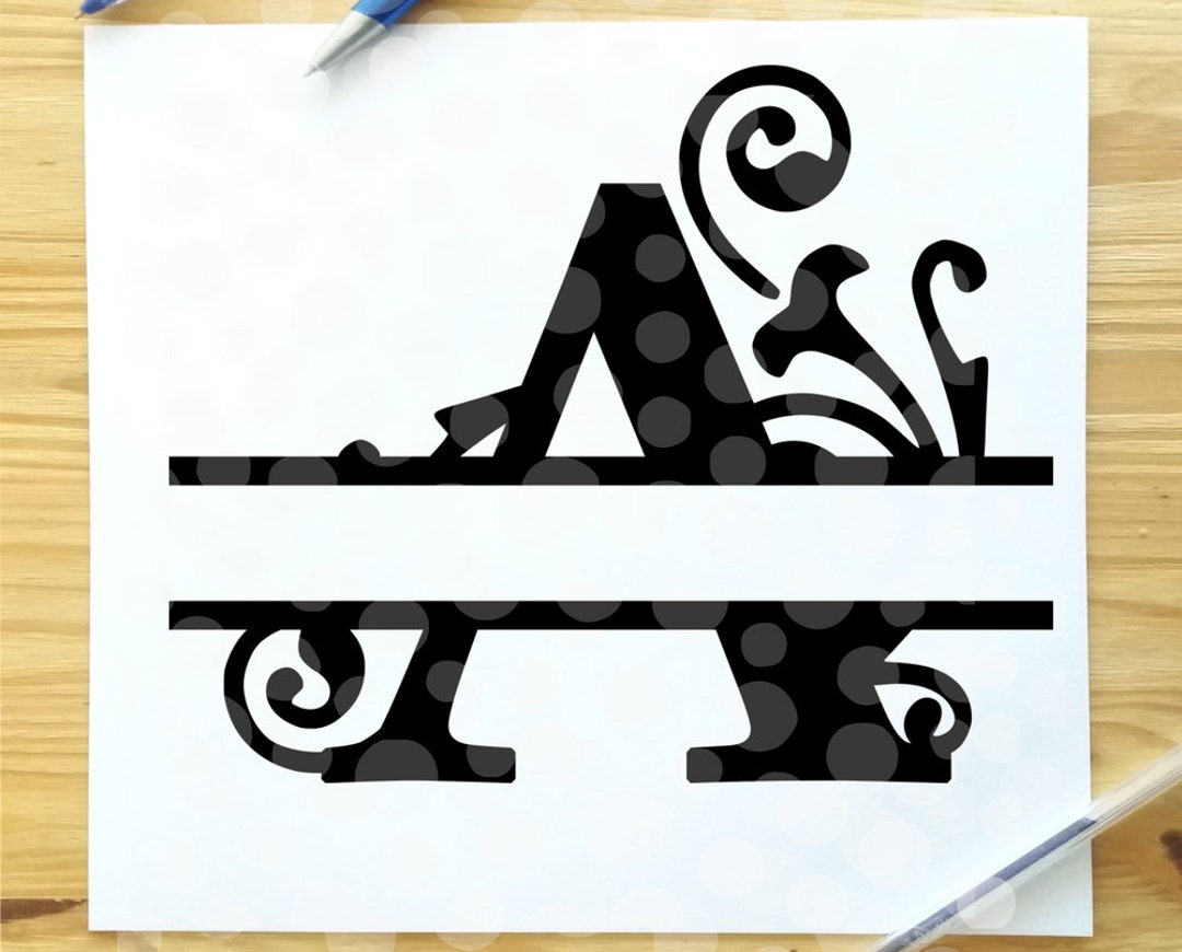 Split Letter A Svg, A Monogram Svg, Letter A Svg, Split Alphabet Svg ...