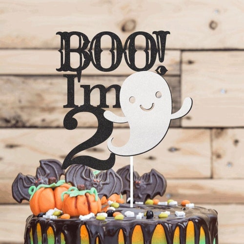 Boo I'm Two Cake Topper Halloween Cake Topper Boo Cake - Etsy