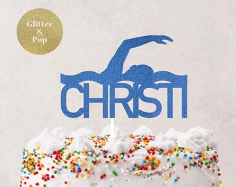 Swimming Cake Topper, Swimming Birthday Cake Topper, Swim Cake Topper ...