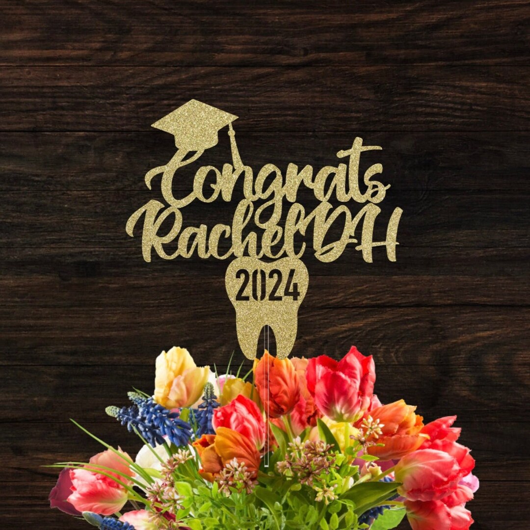 Custom Dentist Graduation Cake Topper With Congrats Dental Hygienist ...