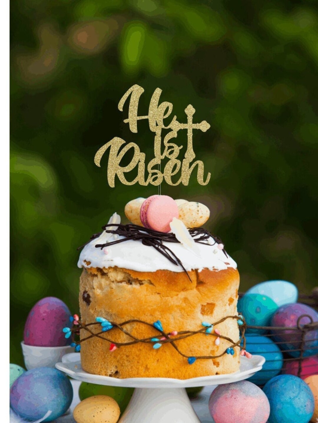 He is Risen Easter Cake Topper Easter Cake Topper Cross Cake Topper ...