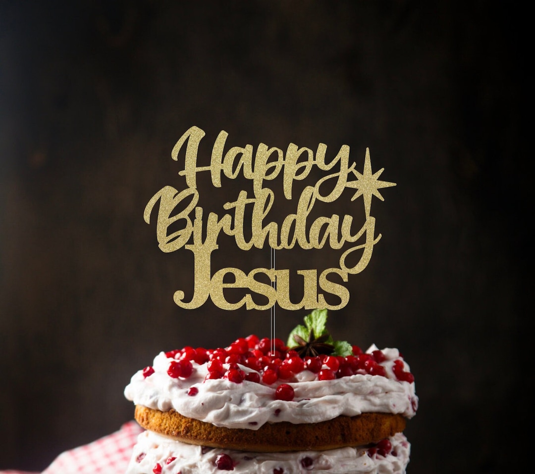 Happy Birthday Jesus Merry Christmas Cake Topper Christian Celebrate ...