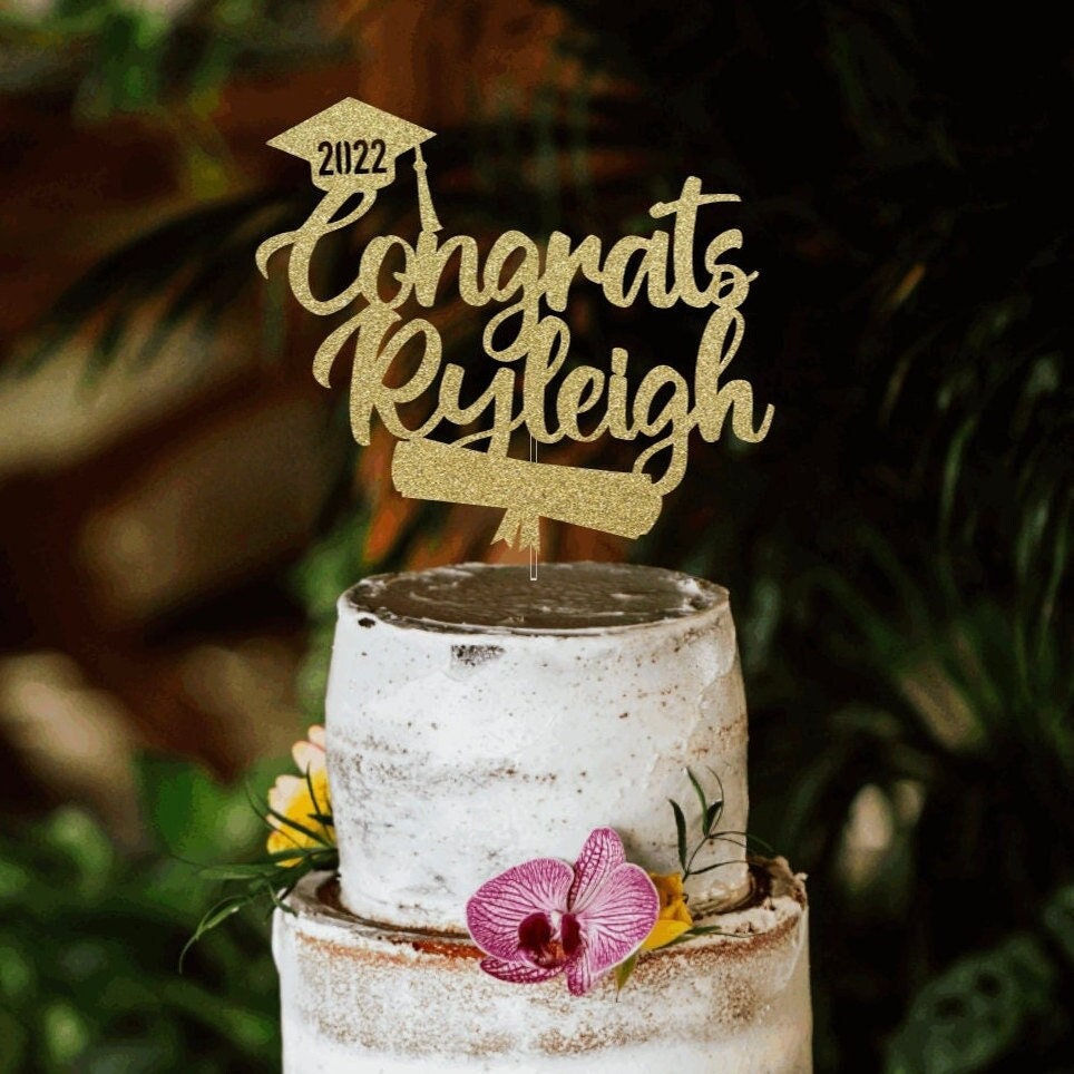 Custom Graduation Cake Topper With Cap and Diploma - Etsy