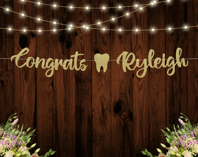 Congrats Graduation Banner With Tooth Custom Dental Hygienist ...