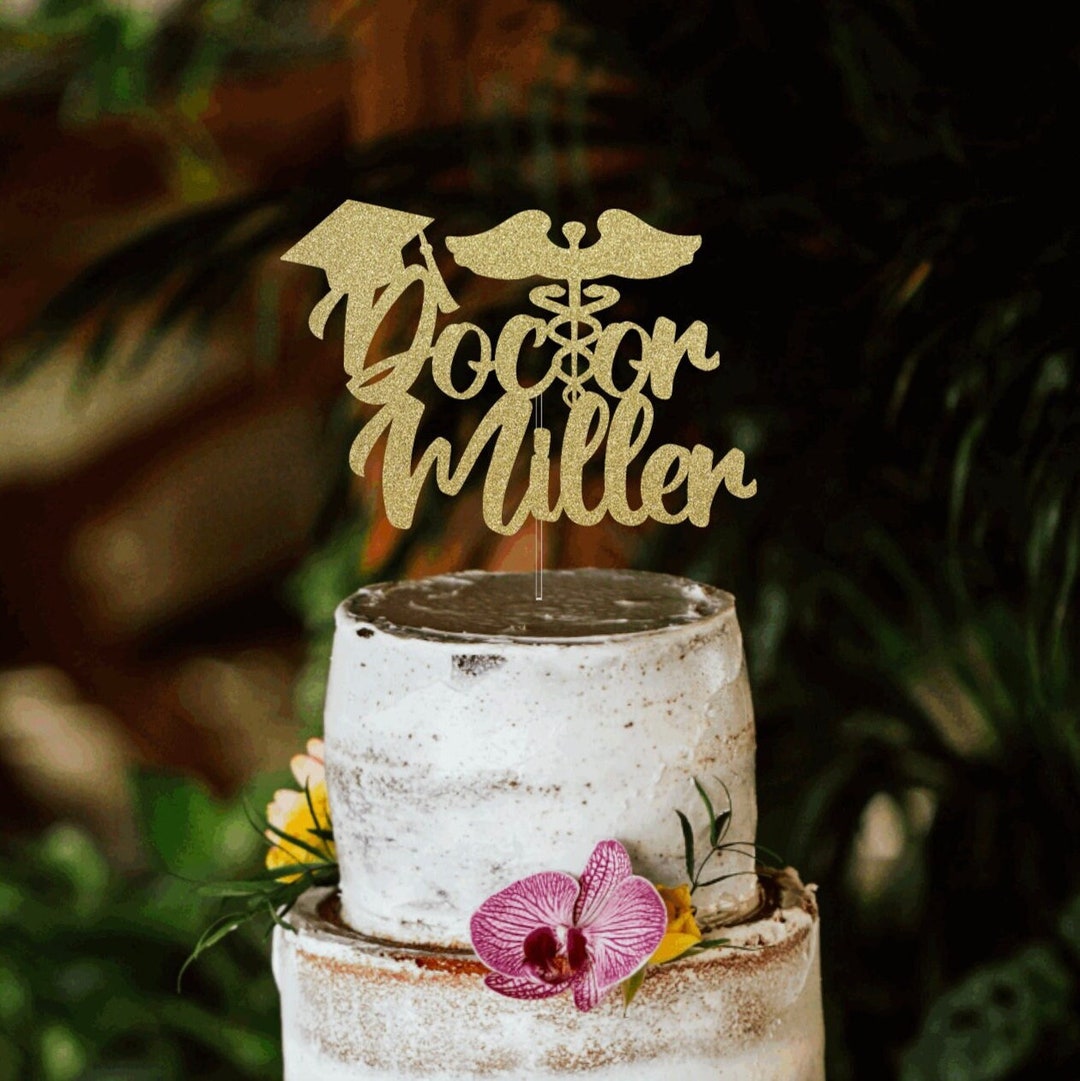 Custom Personalized Caduceus Doctor Graduation Cake Topper Party ...