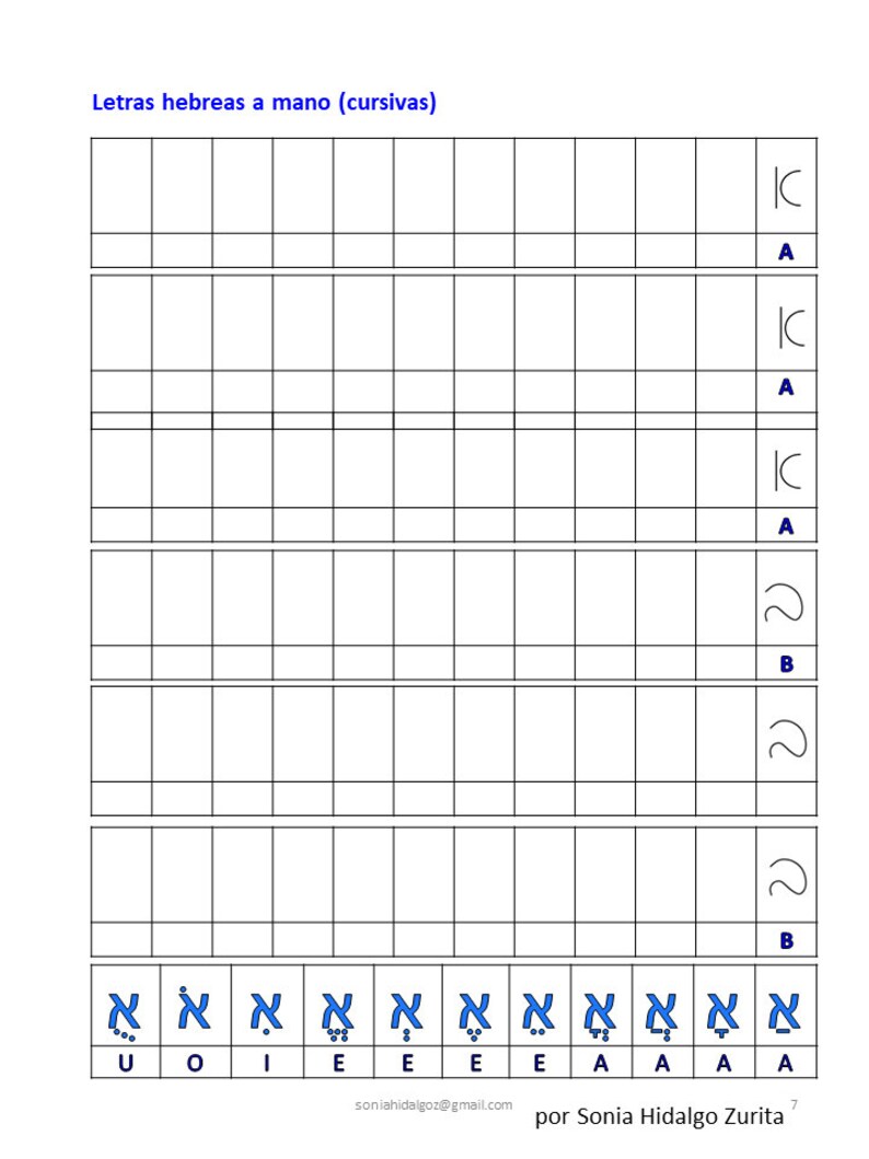 6 Notebook to Learn to Write the Hebrew Alphabet Practice Cursive ...