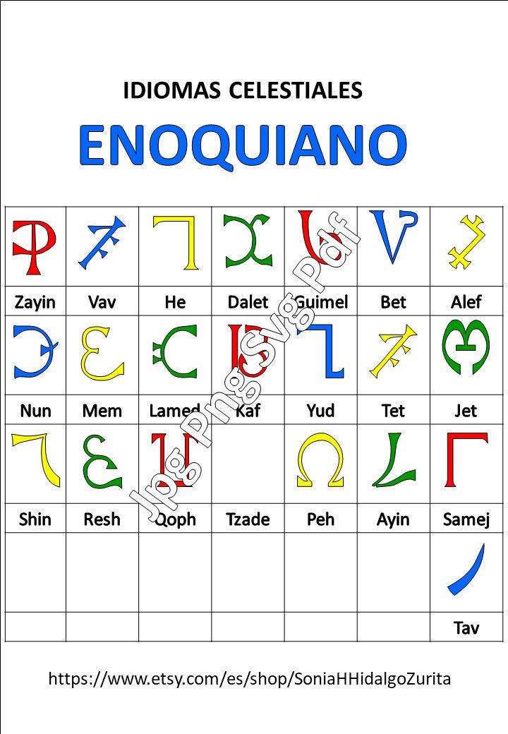 Enochian Alphabet Ancient Celestial Alphabets Esoteric Alphabet ...
