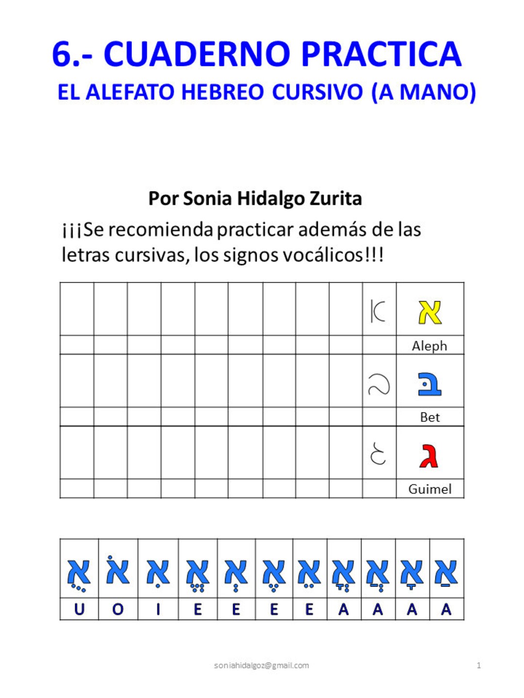 6 Notebook Learn to Write the Hebrew Alphabet Practice Cursive Letters ...