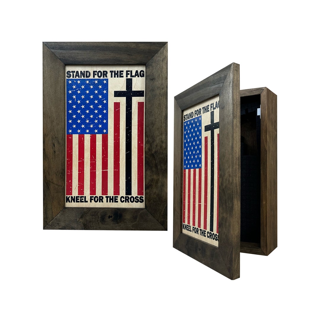 American Flag Hidden Gun Storage Cabinet Stand for the Flag, Kneel for ...