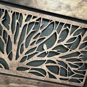 Wood Gun Cabinet Birds in A Tree Wall Decoration - Hidden Gun Safe to ...