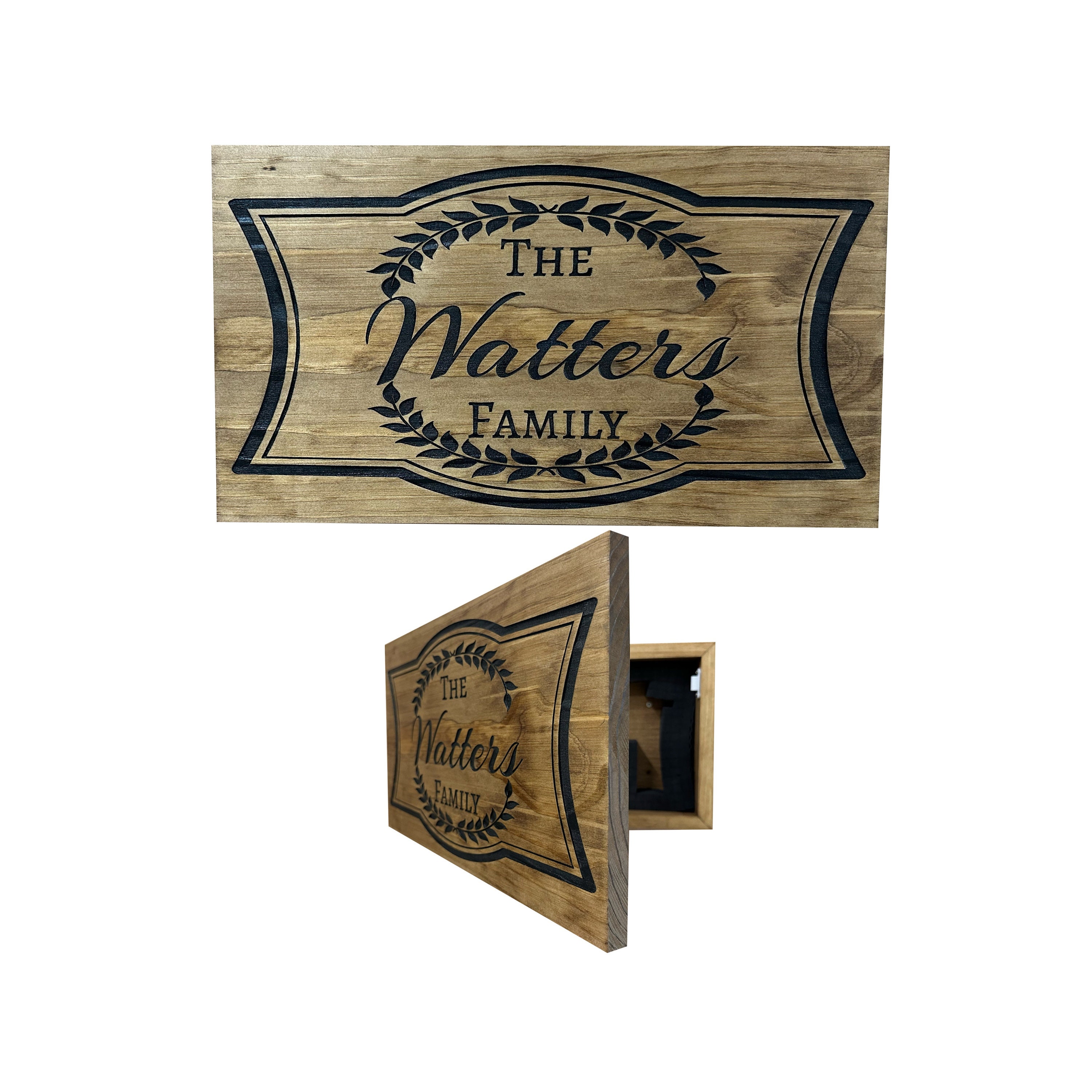 Customizable Family Name Concealment Shelf - Personalized Hidden Gun ...