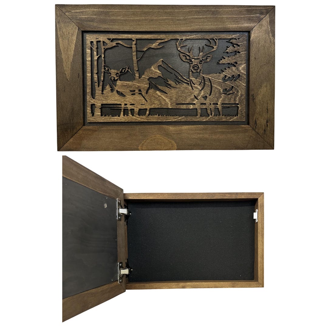 Hidden Gun Storage Stylish Buck & Doe Wall-mounted Gun Cabinet ...