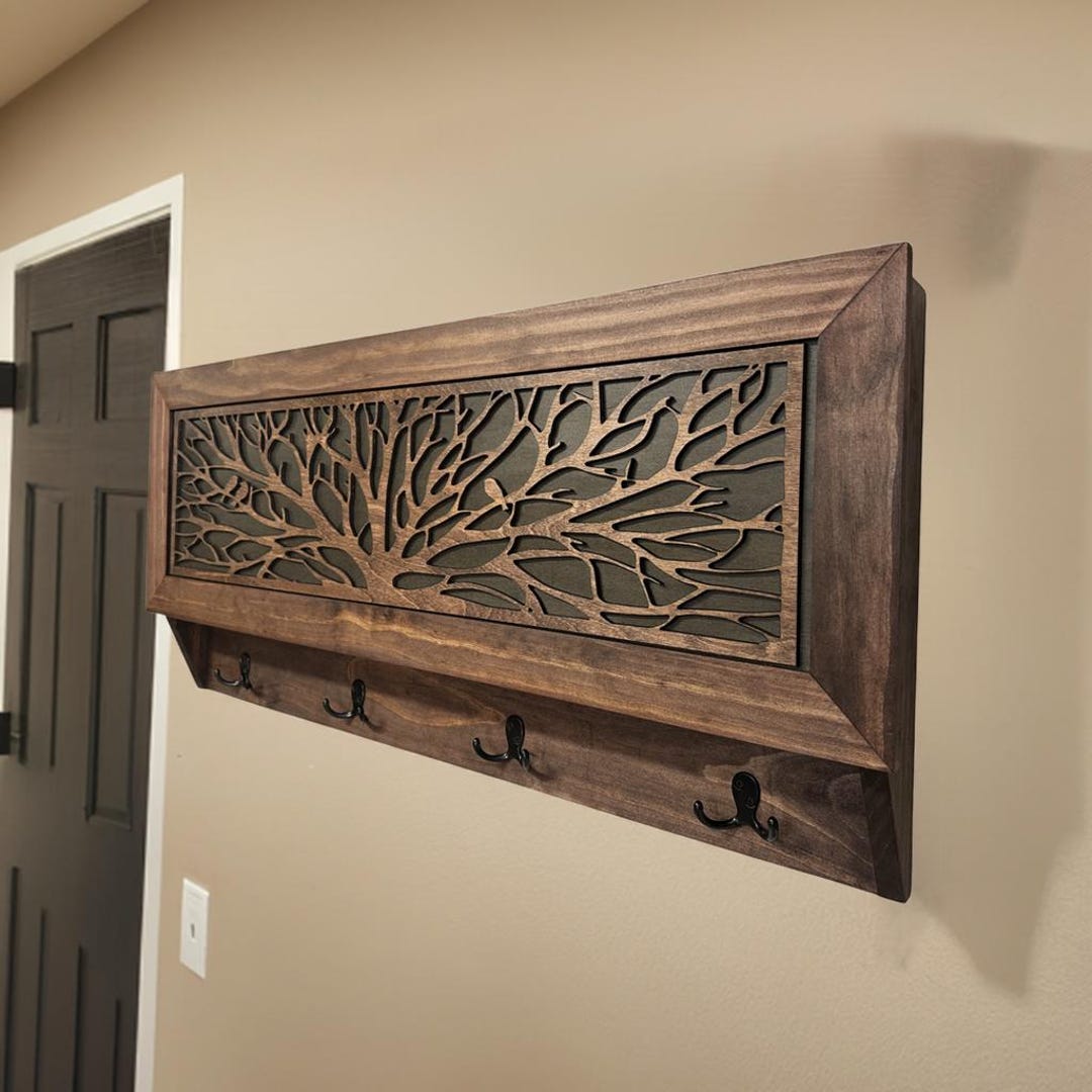 Birds in a Tree Wall Decor Coat Rack Hidden Gun Safe for Secure Quick ...