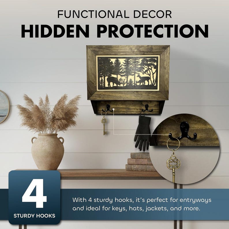 Gun Concealment Furniture, Deer Hunter Coat Rack Hidden Safe for Coats ...