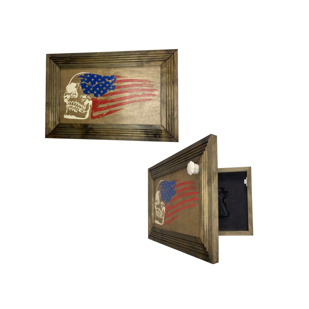 Decorative Gun Safe With Skull & American Flag Gothic Design - Etsy