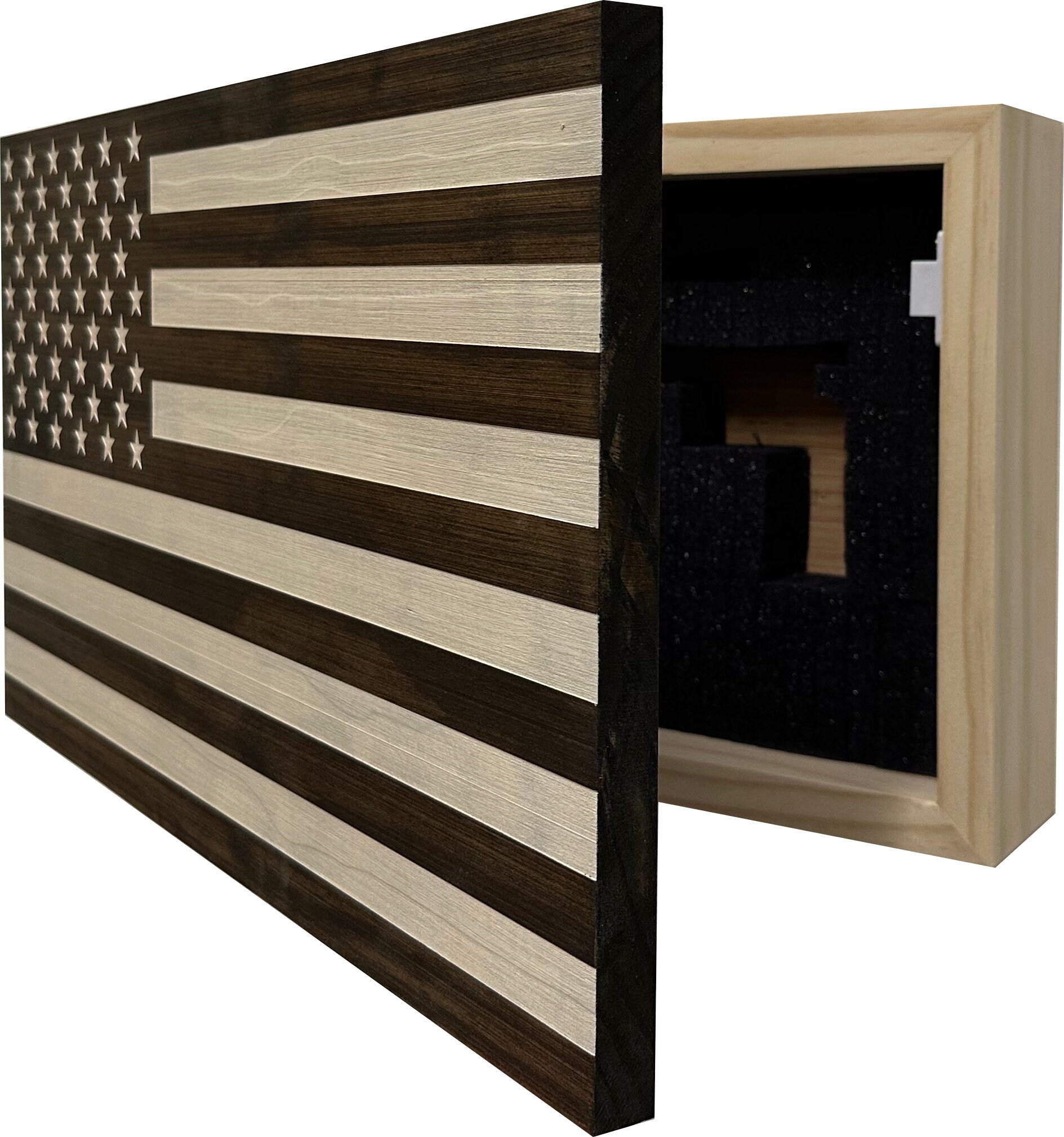 Bellewood Designs American Flag Decorative & Secure Wall-mounted Gun ...