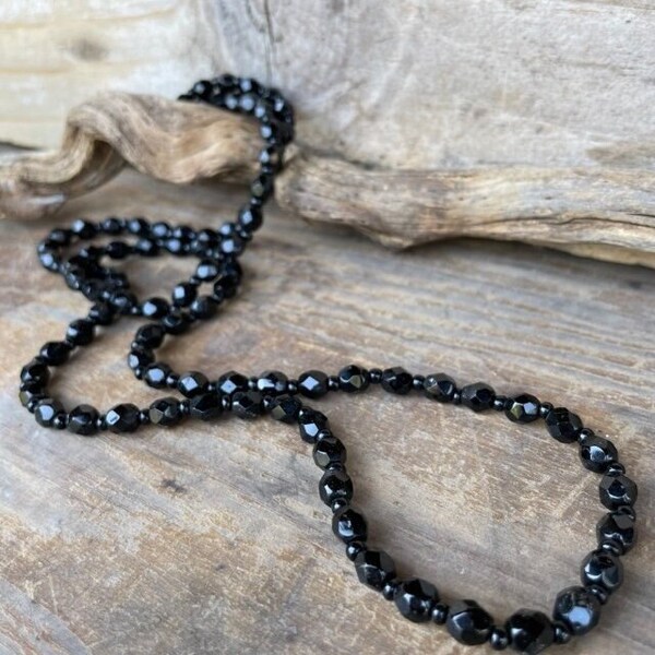 Jet Bead Necklace - Etsy