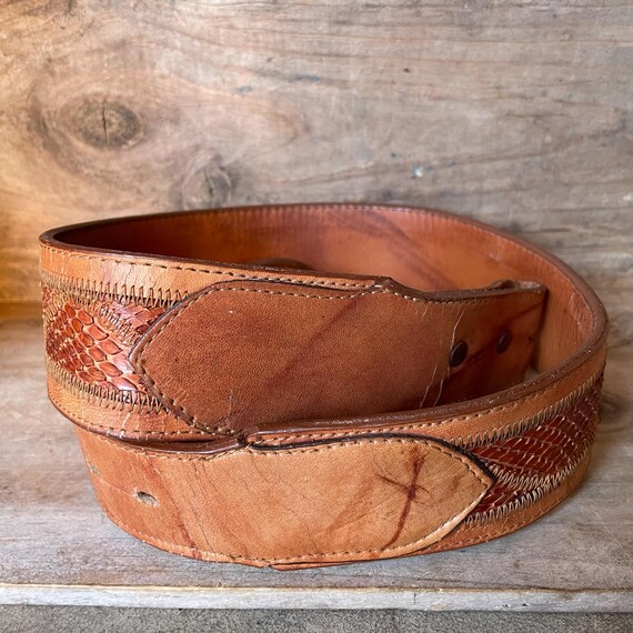 Authentic Anaconda Snakeskin Belt Leather Belt Strap … - Gem