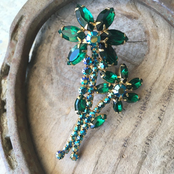 Vintage Juliana D&E Emerald Green, Vitrail Medium Rhi… - Gem