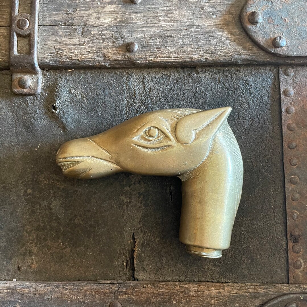 Vintage Solid Brass Horse Head Cane Topper Finial - Etsy