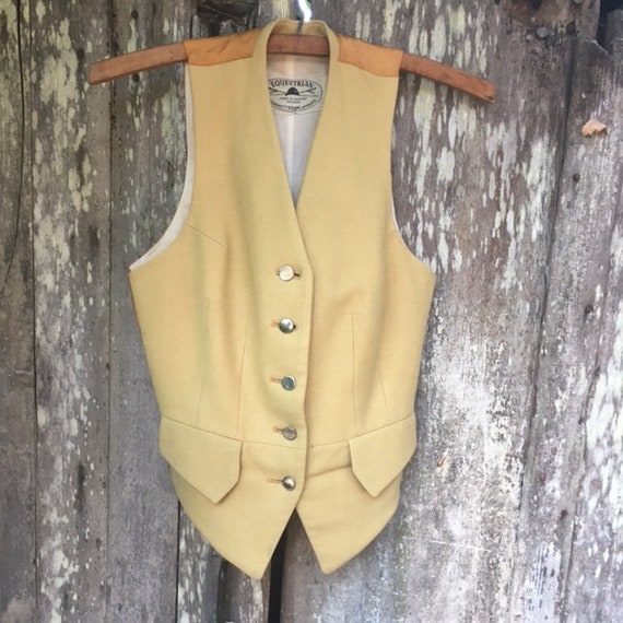 RARE Vintage Canary Yellow Fox Hunting Apparel Vest Waistcoat | Etsy