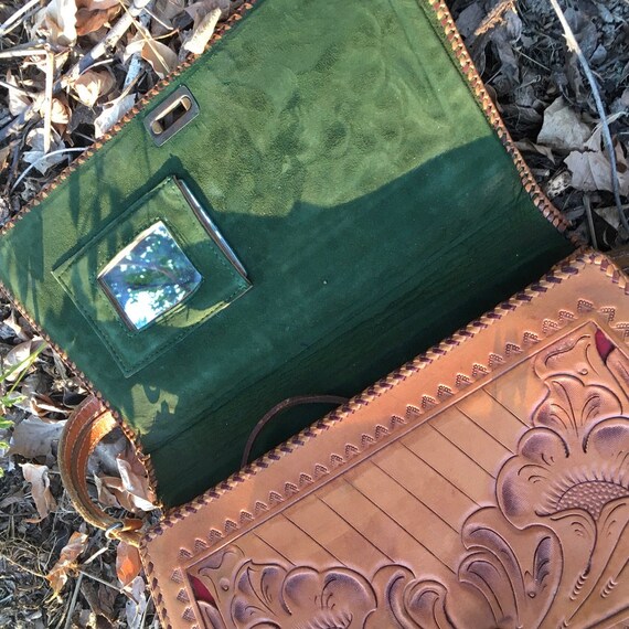 Vintage Hand Tooled Leather Pocketbook | Handbag | Pu… - Gem