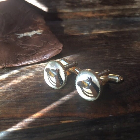 Vintage retro cufflinks reverse - Gem
