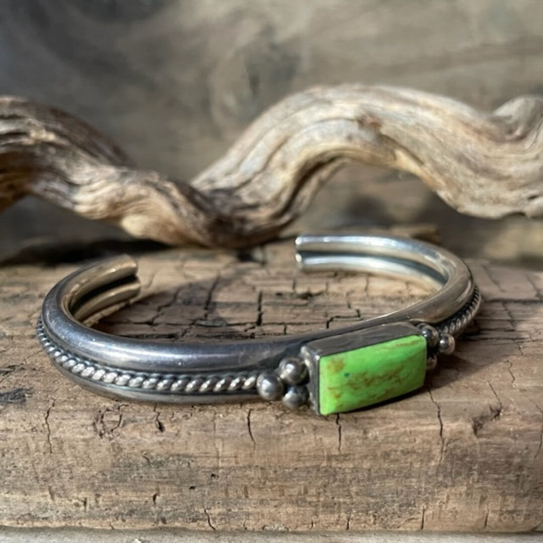 RARE Vintage Signed A.cadman Gaspeite & Sterling Silver Cuff Bracelet ...
