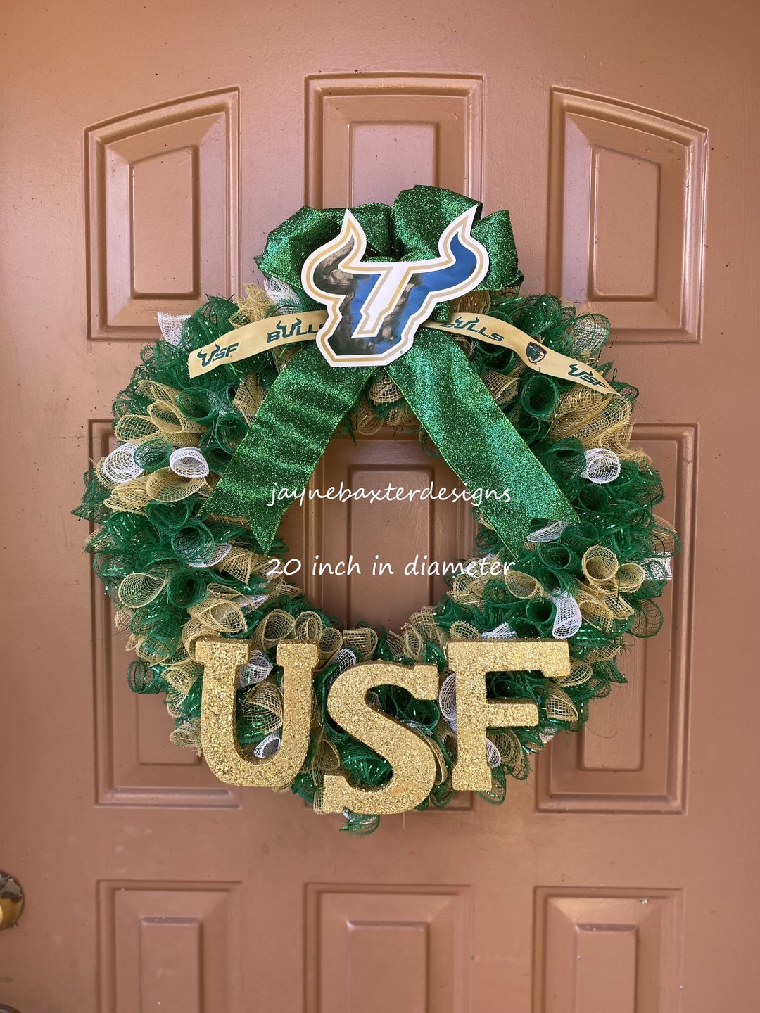 University of South Florida Wreath, Usf Wreath for Door, Usf Wreath,usf ...