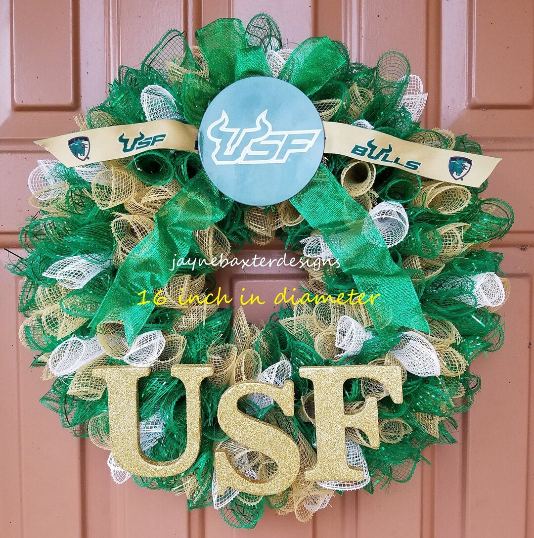 USF, University of South Florida, Usf Wreath for Door, Usf Wreath,usf ...