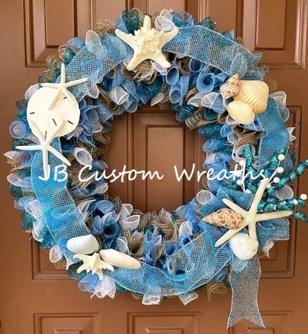 Seashell Wreath for Front Door,summer Wreath,summer Wreath for Front ...