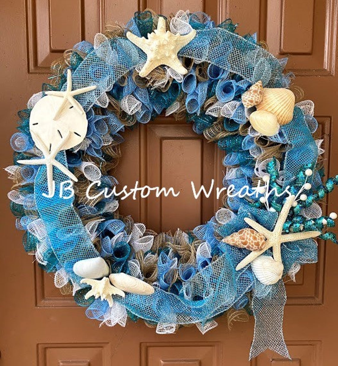 Seashell Wreath for Front Doorsummer Wreathsummer Wreath for - Etsy