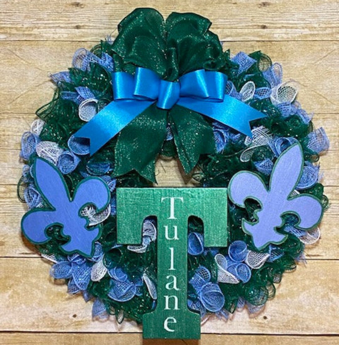 20" Tulane Wreath,tulane Wreath for Door,tulane University,tulane ...