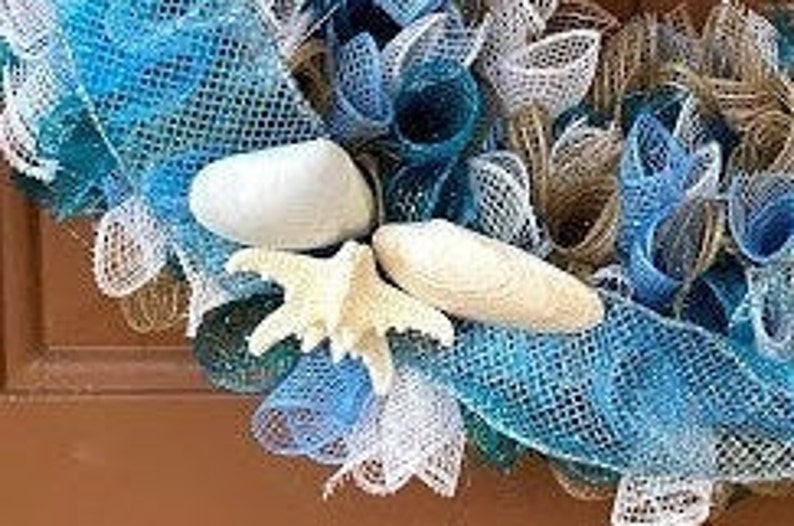 Seashell Wreath for Front Doorsummer Wreathsummer Wreath for - Etsy