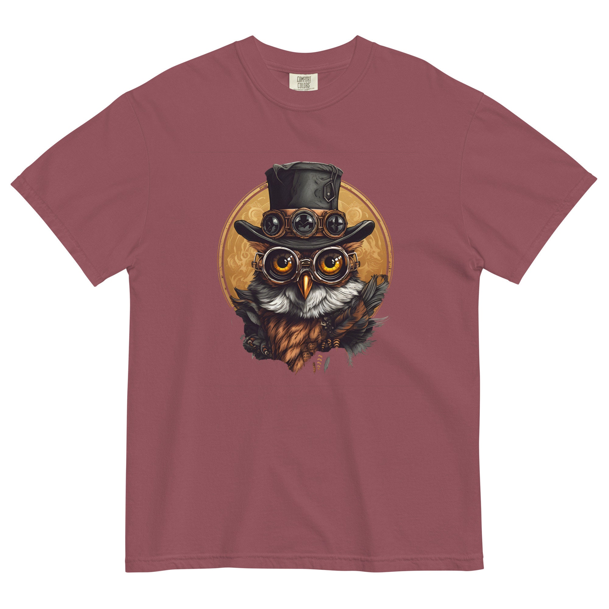 Steampunk Cyberpunk Science Fiction Professor Owl Unisex Garment-dyed ...