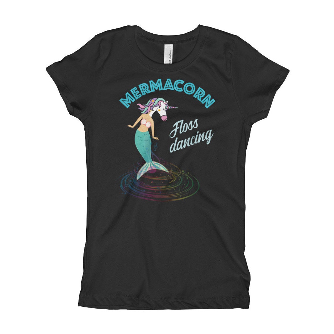 Mermaid-unicorn Mermacorn! Girl's T-shirt for Floss Dancing Girls - Etsy
