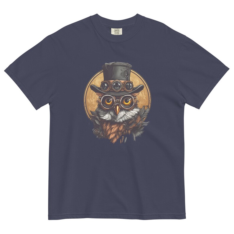 Steampunk Cyberpunk Science Fiction Professor Owl Unisex Garment-dyed ...