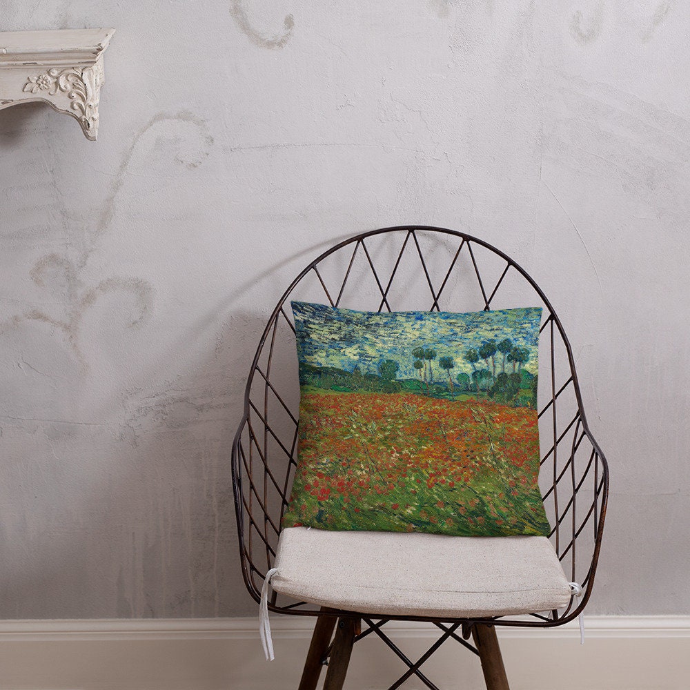 3-field With Poppies Basic Pillow - Etsy