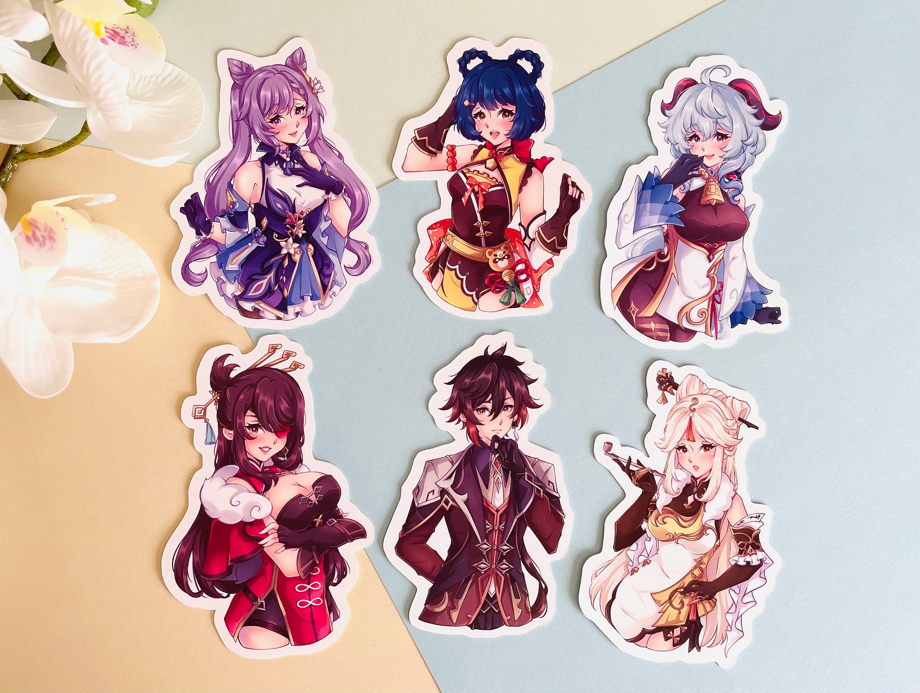 Genshin Impact Liyue Vinyl Sticker Set Ganyu Keqing | Etsy