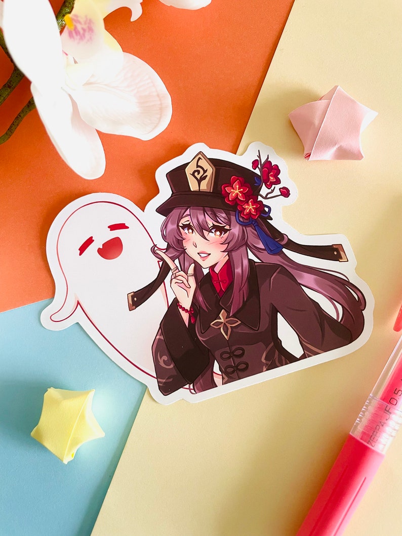 Hu Tao Genshin Impact Vinyl Sticker Liyue Cute Anime - Etsy