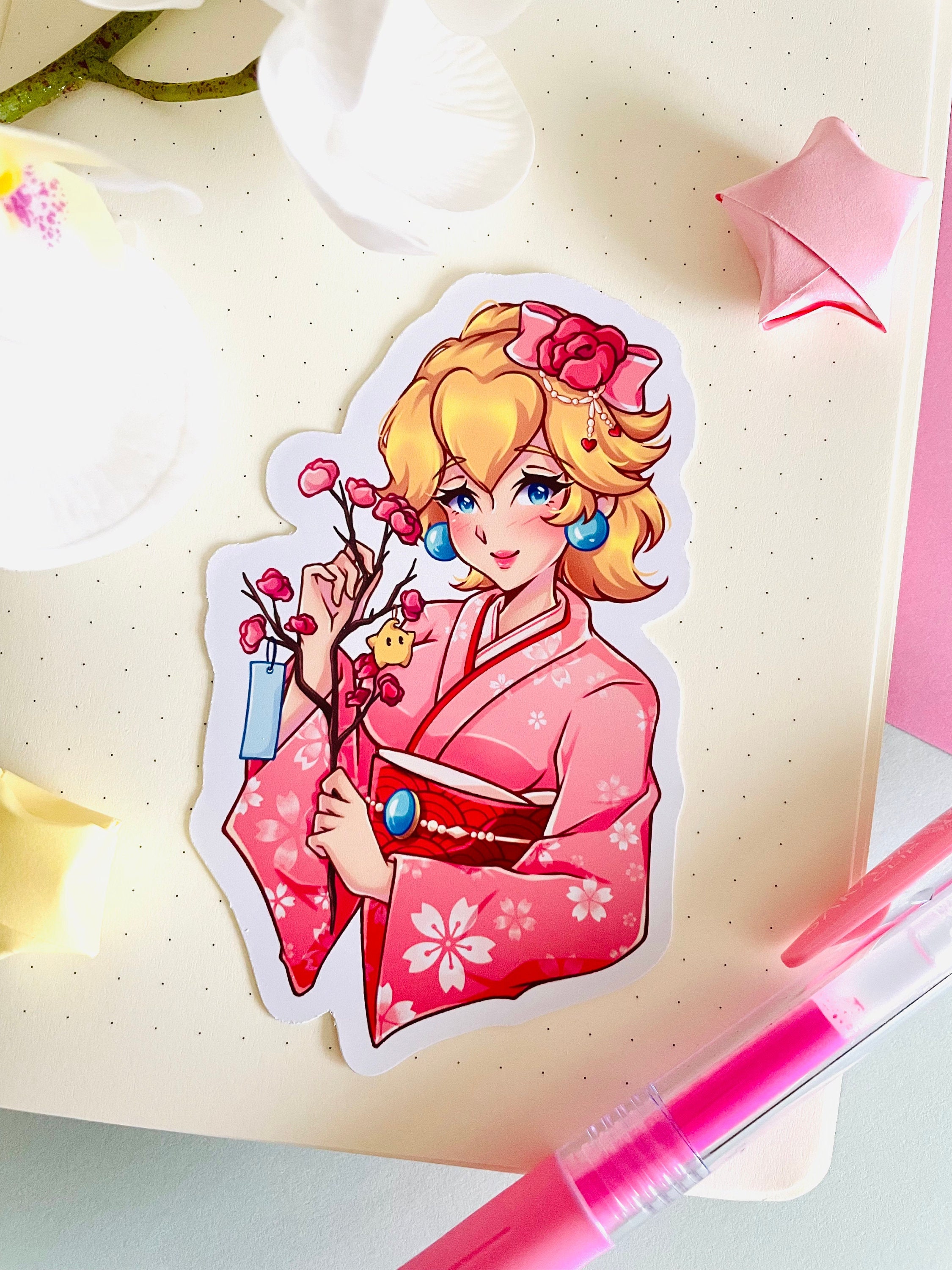 Stickers, Labels & Tags Paper & Party Supplies Princess Peach Beach ...