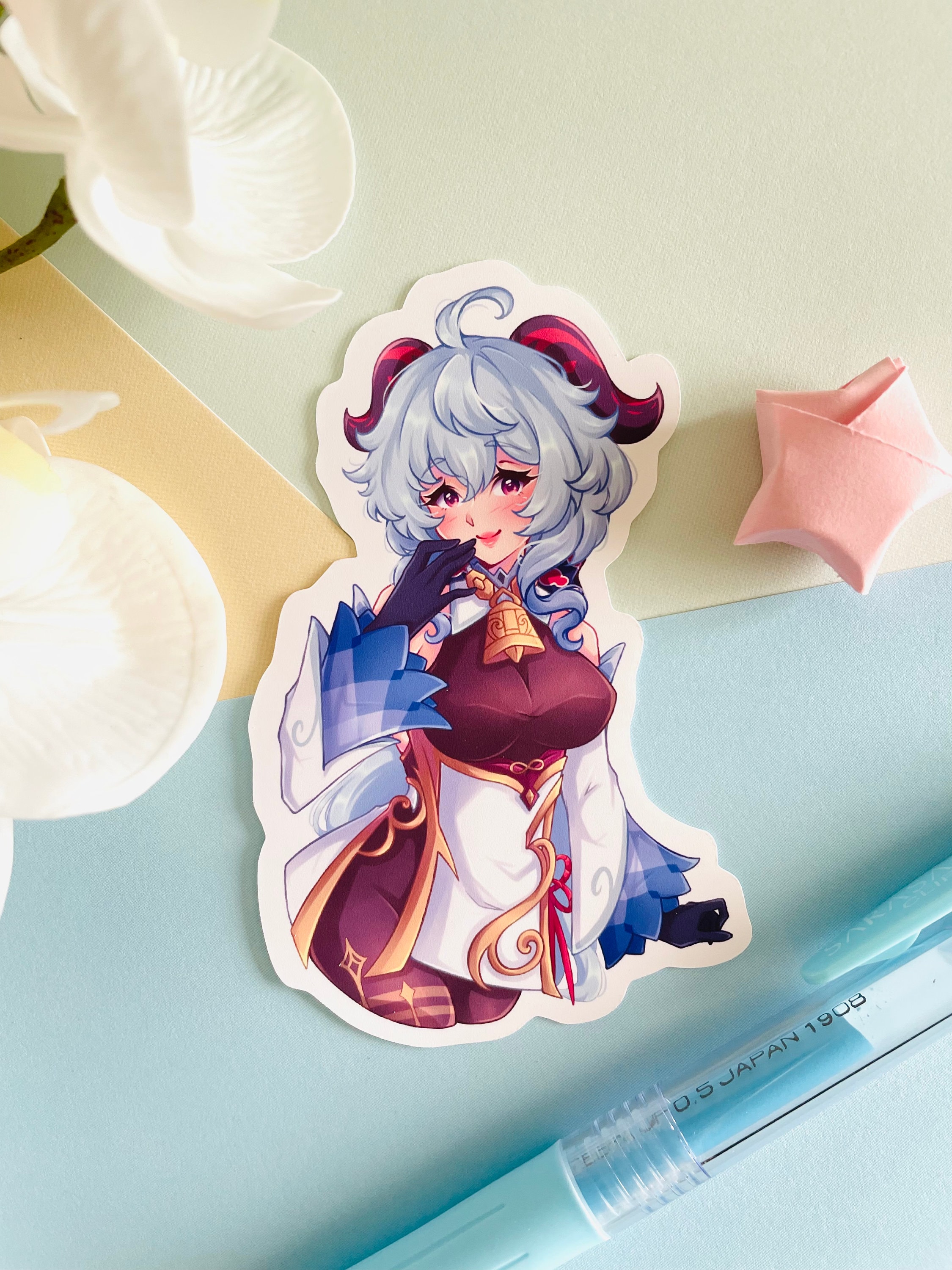 Genshin Impact Liyue Vinyl Sticker Set Ganyu Keqing | Etsy