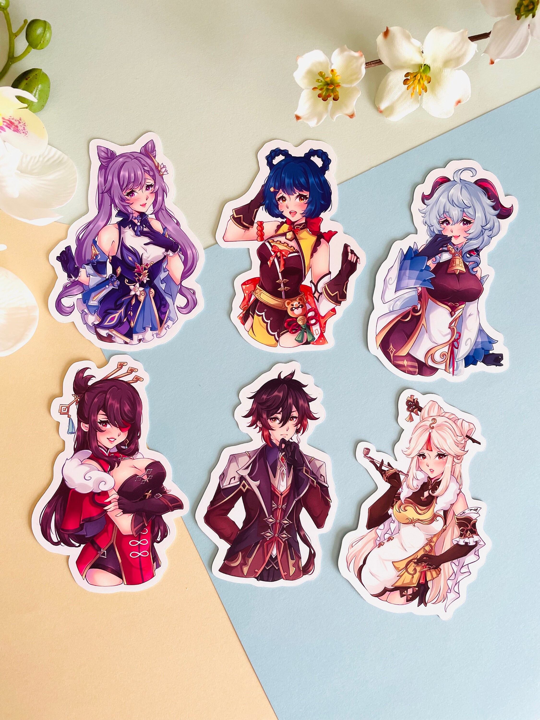Genshin Impact Liyue Vinyl Sticker Set Ganyu Keqing | Etsy